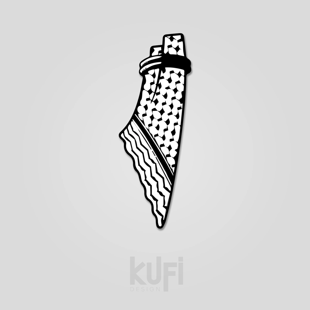 Filistin Haritası Kefiyeli Sticker | Kufi Design
